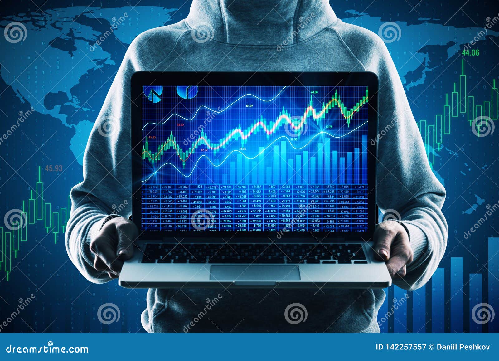 Trade and malware concept stock image. Image of candlestick - 142257557
