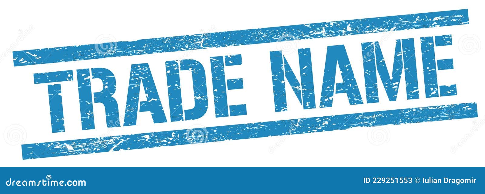 TRADE NAME Text on Blue Grungy Rectangle Stamp Stock Illustration ...