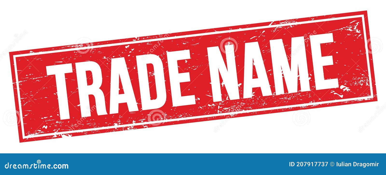 TRADE NAME Text on Red Grungy Rectangle Stamp Stock Illustration ...