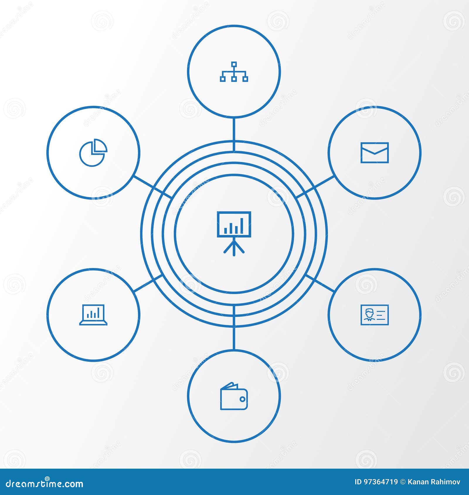 Trade Outline Icons Set. Collection of Whiteboard, Circle Graph, Wallet ...
