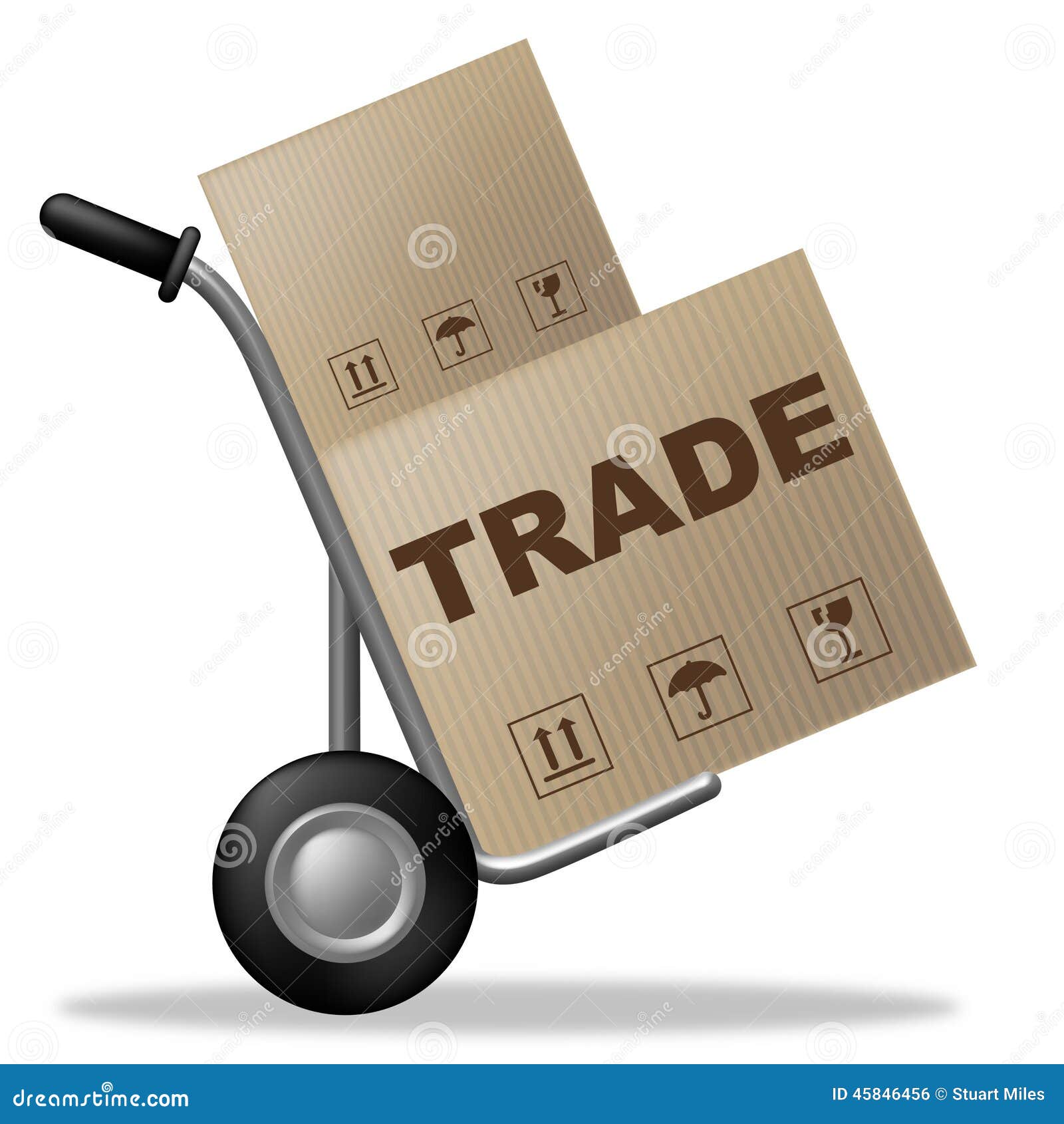 Trade Package Indicates Shipping Box and Biz Stock Illustration ...