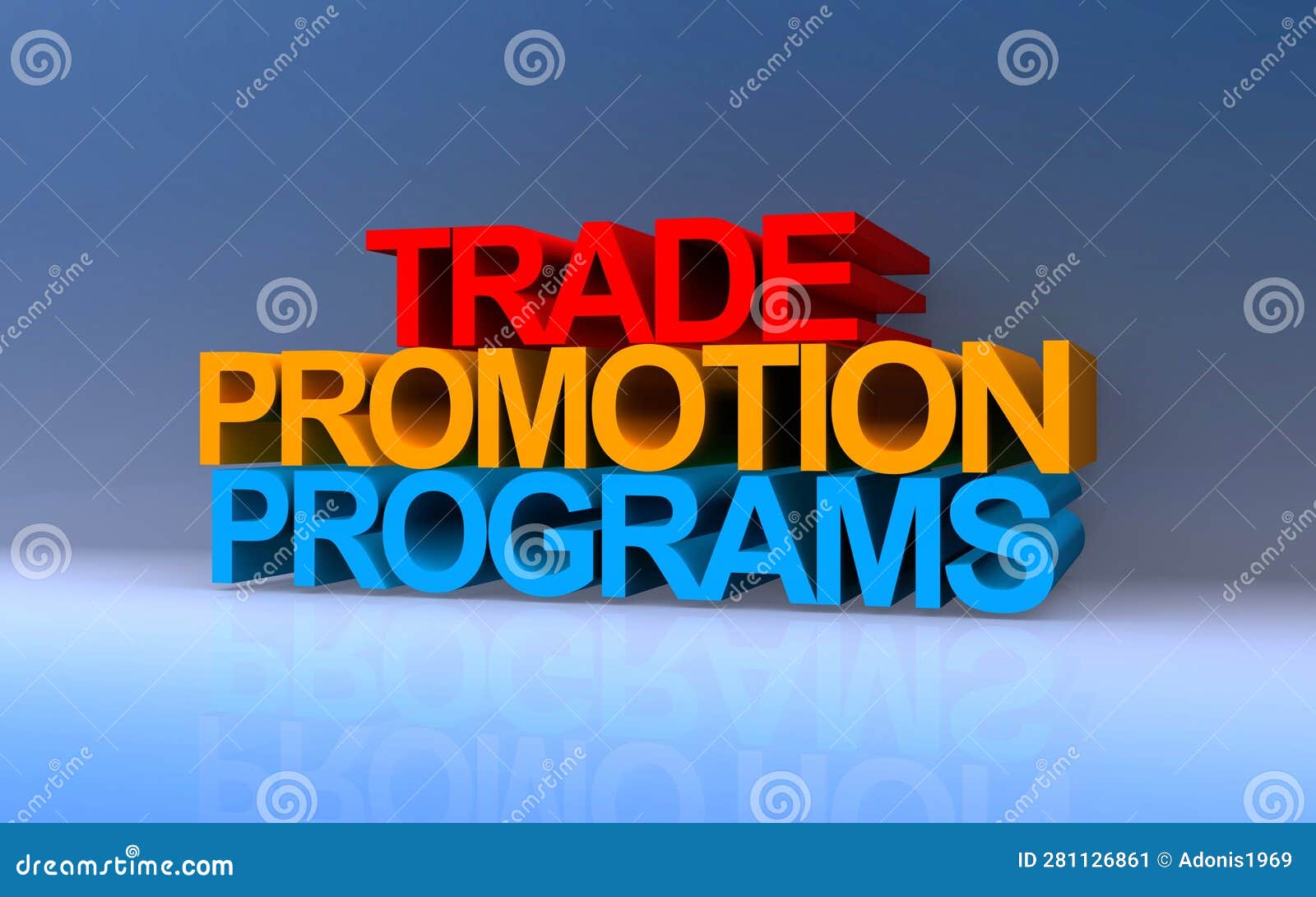 Trade Promotion Programs on Blue Stock Illustration - Illustration of ...