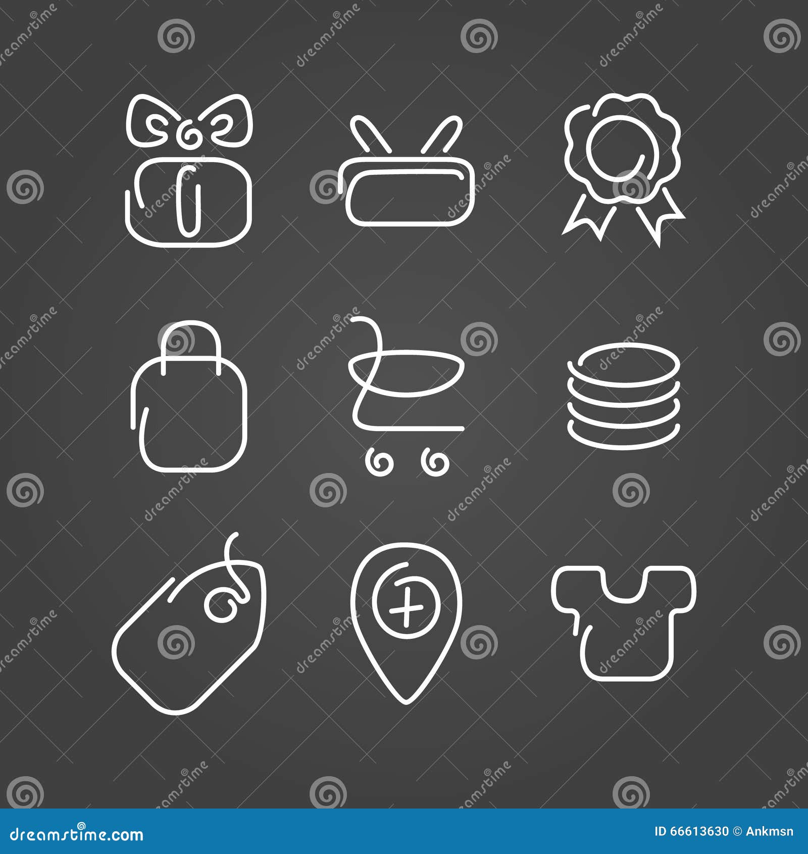 Trade Sale Set Icons Draw Effect Stock Vector - Illustration of finance ...