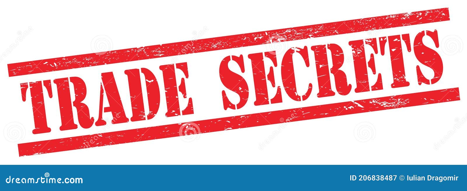 TRADE SECRETS Text on Red Grungy Rectangle Stamp Stock Illustration ...