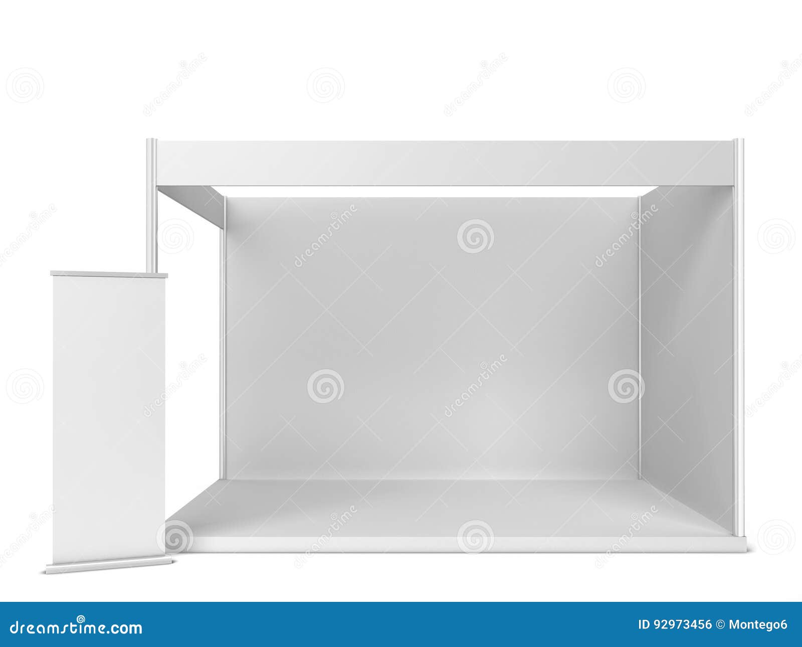 Trade Show Booth with Banner Stock Illustration - Illustration of ...
