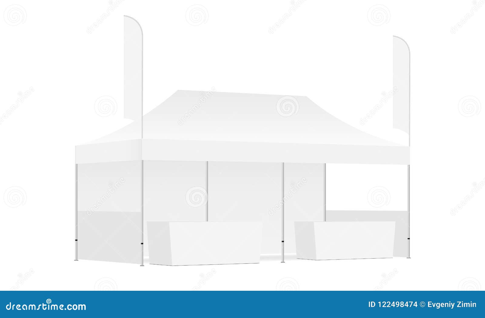 Trade Show Booth Display Stand - Rectangular Tent, Feather Flags ...