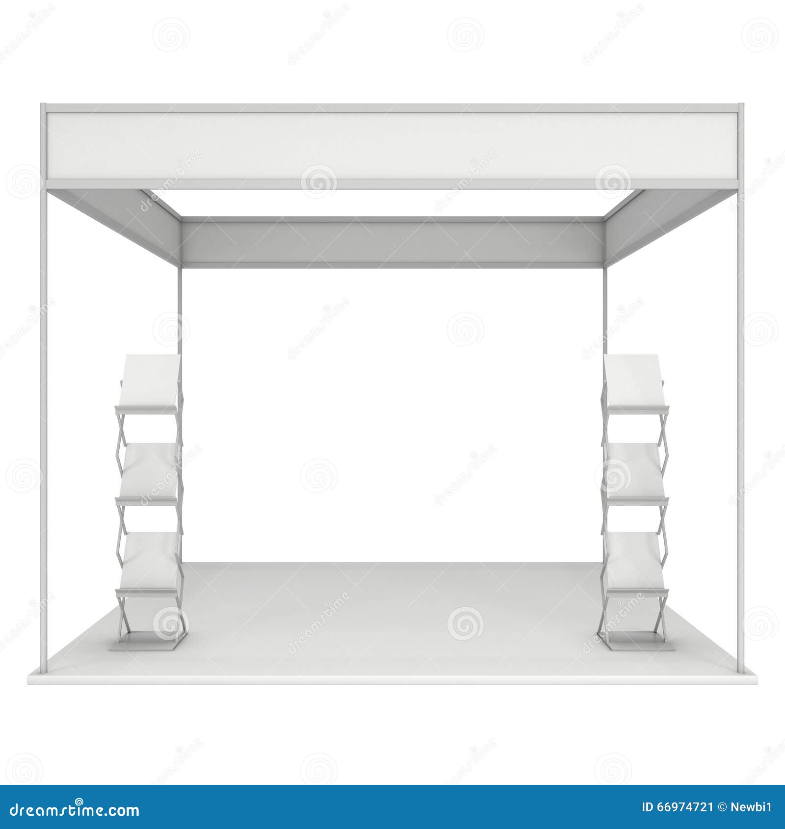 Trade Show Booth White and Blank with Brochure Display. Stock ...