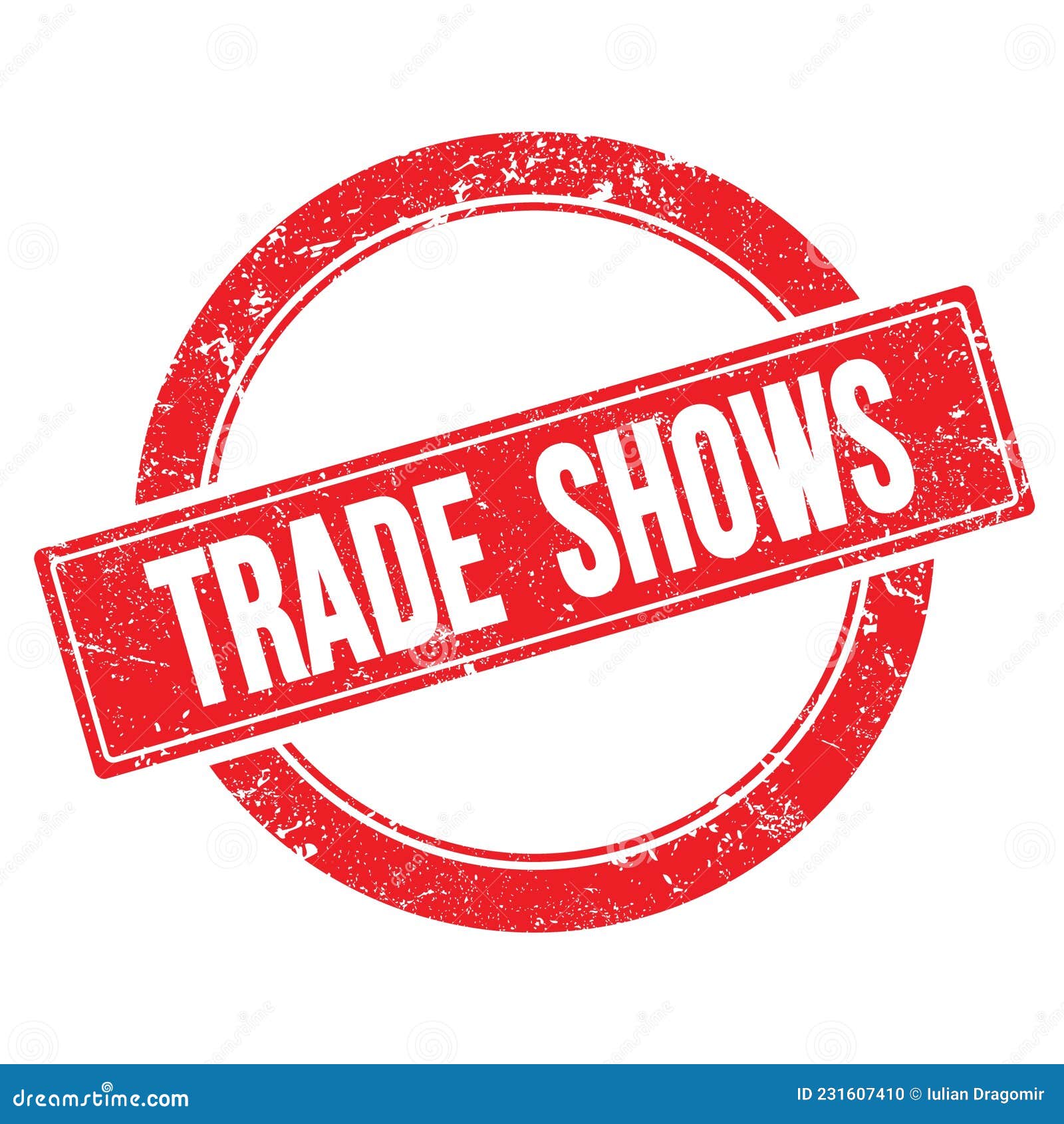 TRADE SHOWS Words on Red Round Stamp Stock Illustration - Illustration ...