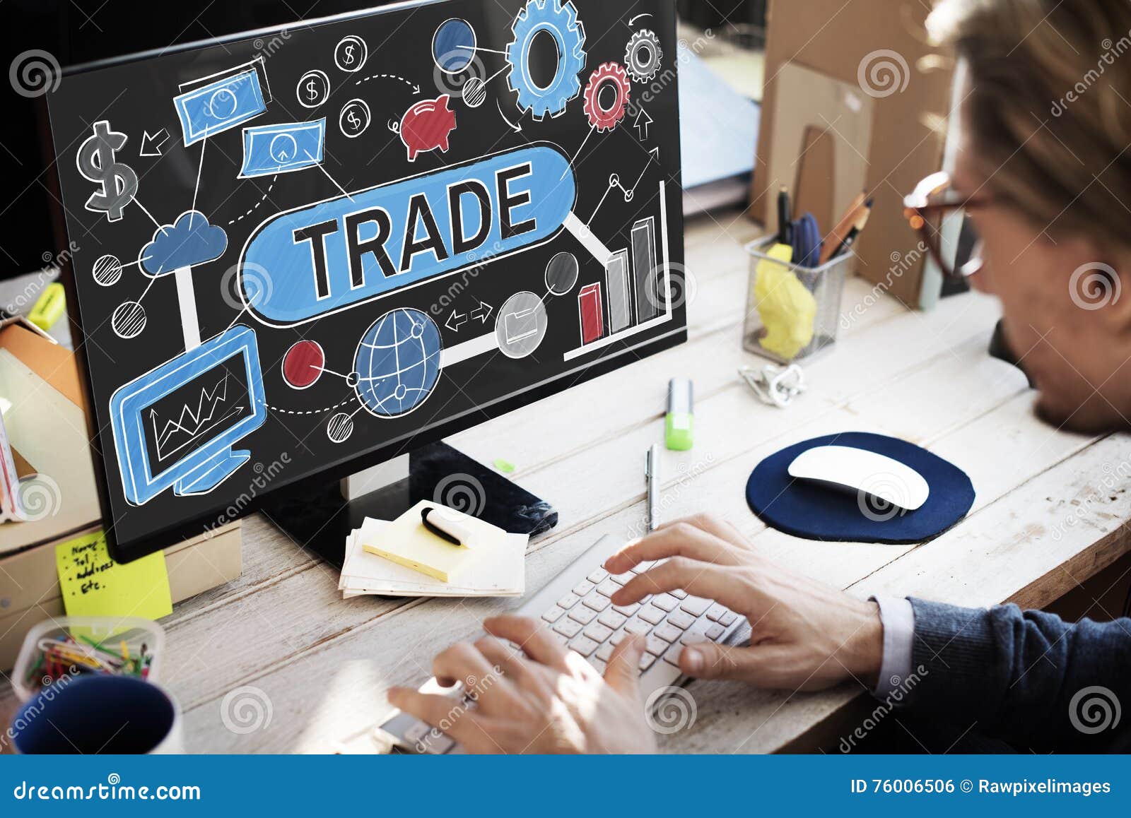 Trade Swap Deal Exchange Merchandise Commerce Concept Stock Photo ...