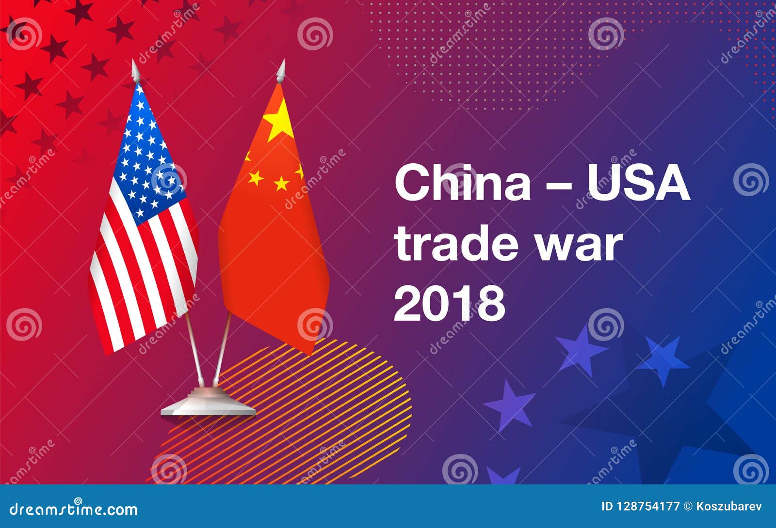 Trade War Between China And Usa Stock Vector Illustration Of Economy