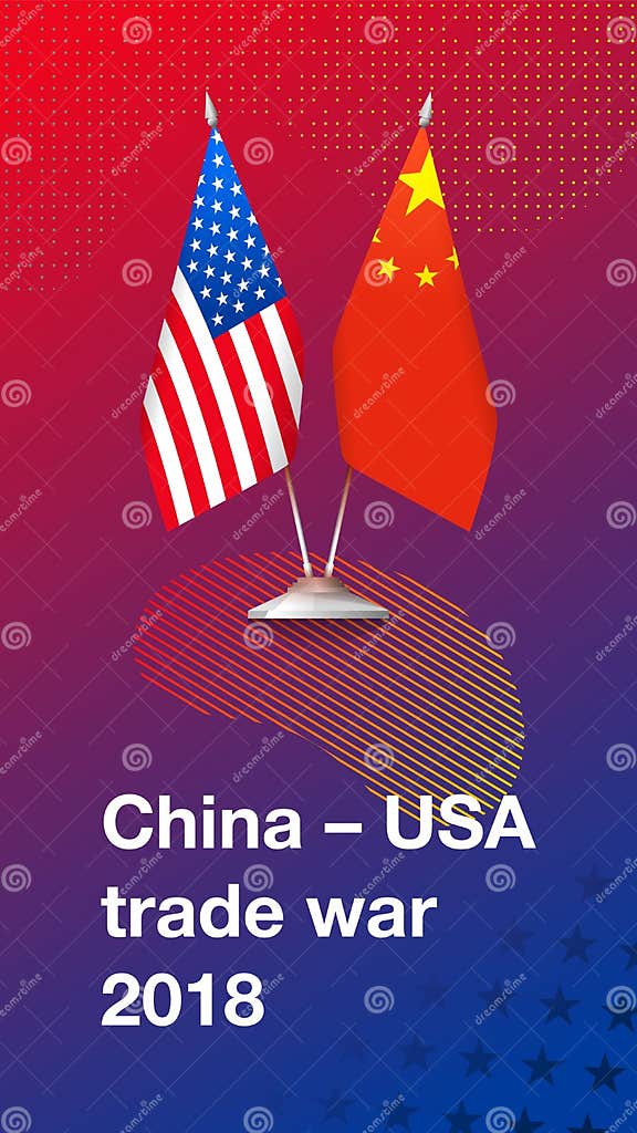 Trade War Between China And Usa Stock Vector Illustration Of