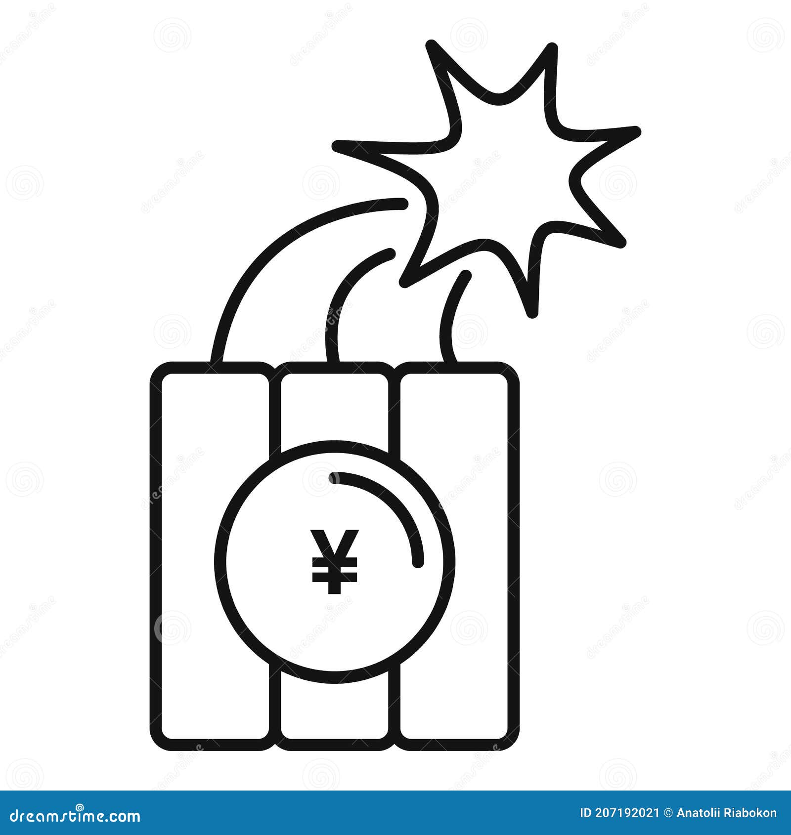 Trade War Dynamite Icon, Outline Style Stock Illustration ...