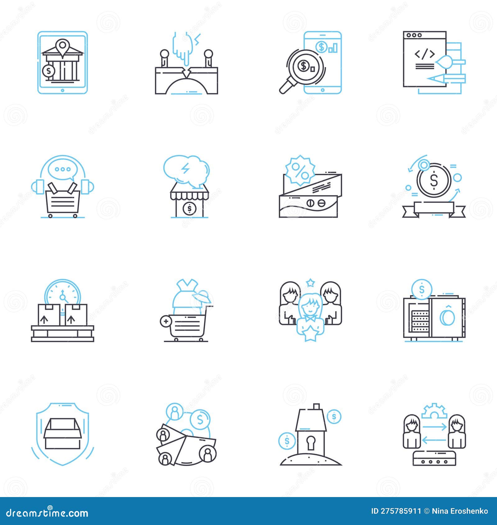 Trade Wares Linear Icons Set. Exchange, Barter, Commerce, Goods ... Trade Wares Linear Icons Set. Exchange, Barter, Commerce, Goods ...