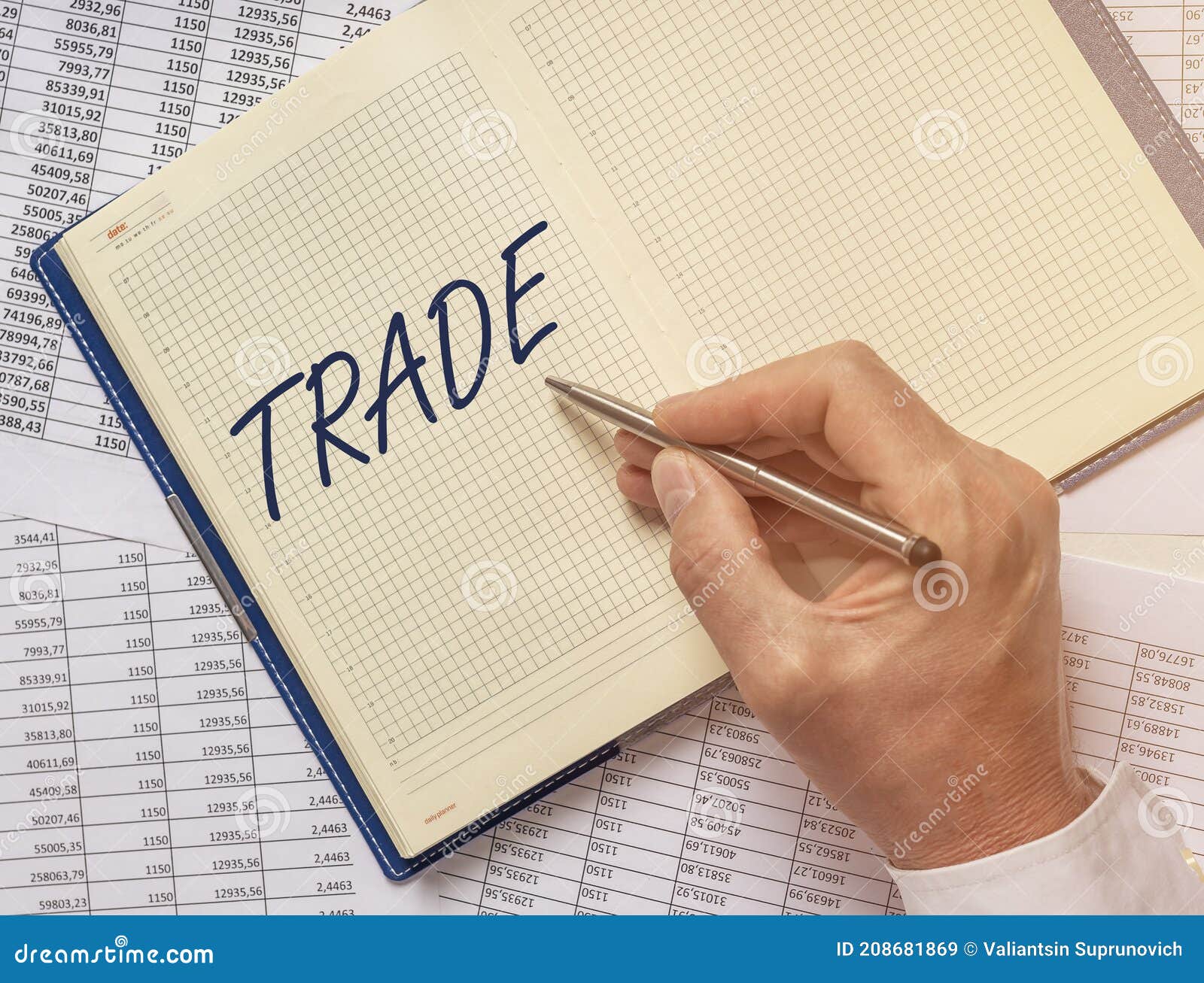 Trade Word, Inscription. Paper Sheet with Text Stock Image - Image of ...