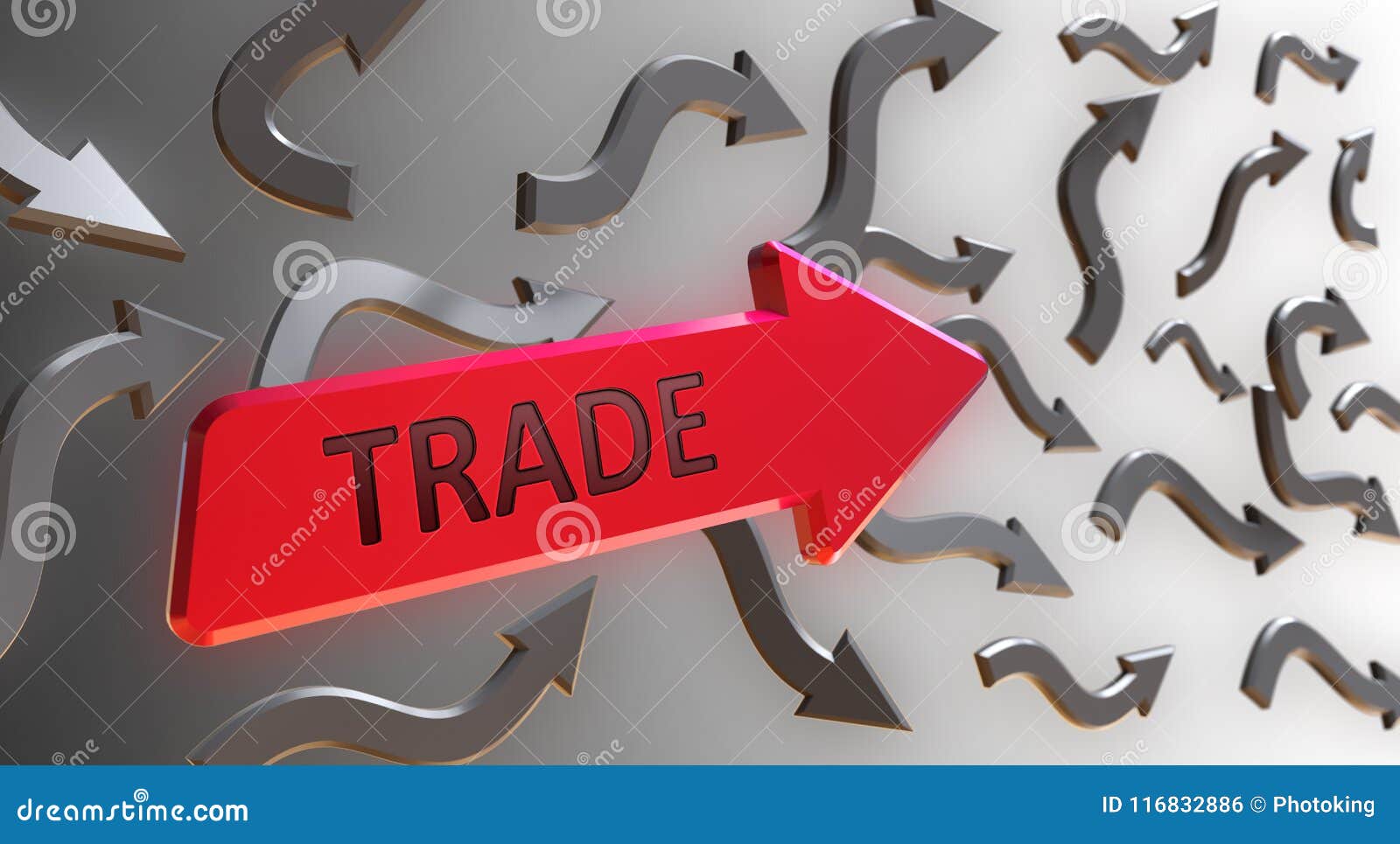 Trade Word on red Arrow stock illustration. Illustration of concept ...