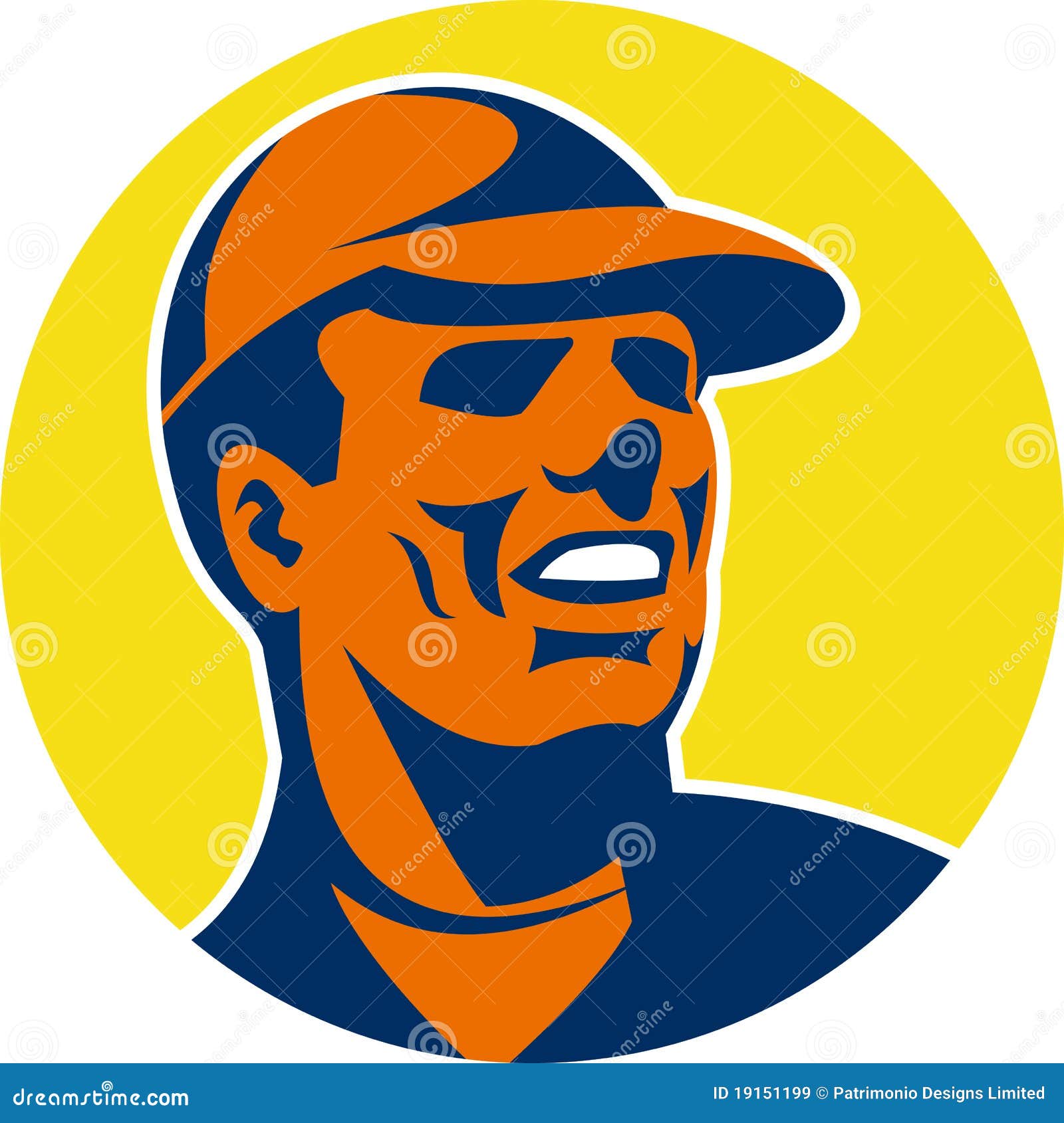 Trade Worker with Cap Looking Up Stock Illustration - Illustration of ...