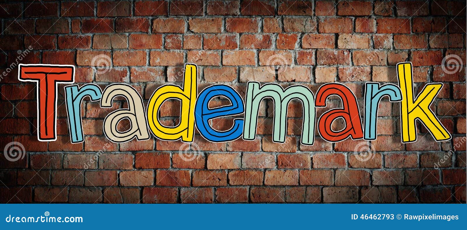Trademark and Brick Wall in the Background Stock Image - Image of ...
