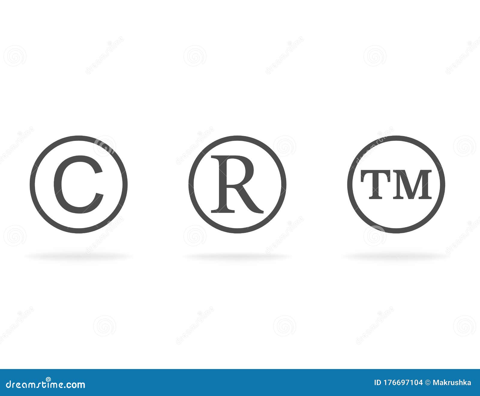 Trademark Symbols for Copyright and Right of Property. Flat Design with ...