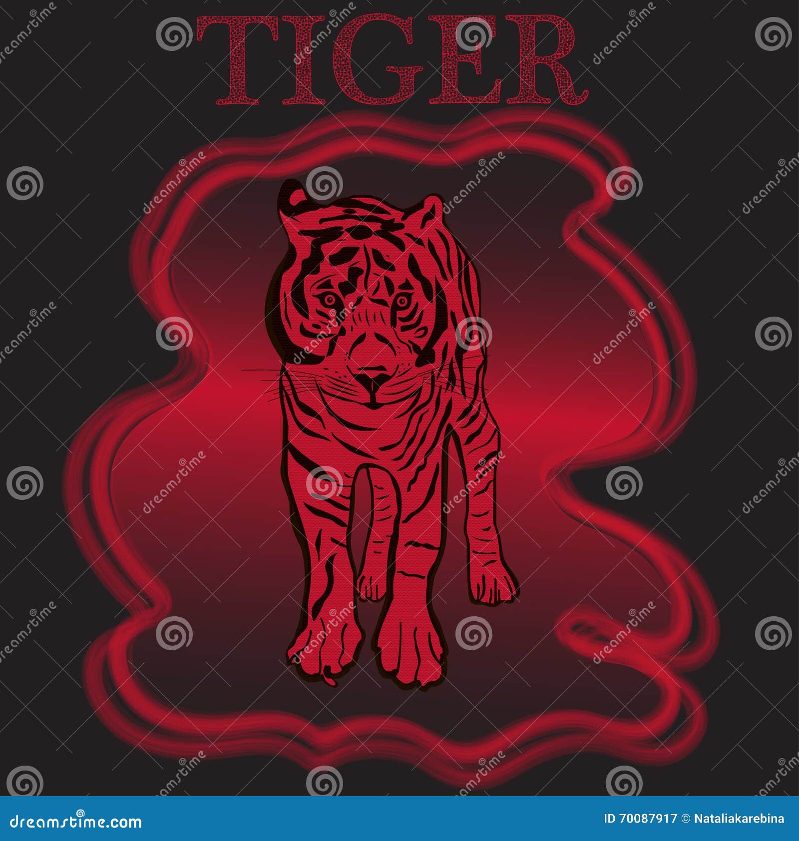 Trademark with Tiger. Typography Design for T-shirts Stock Vector ...