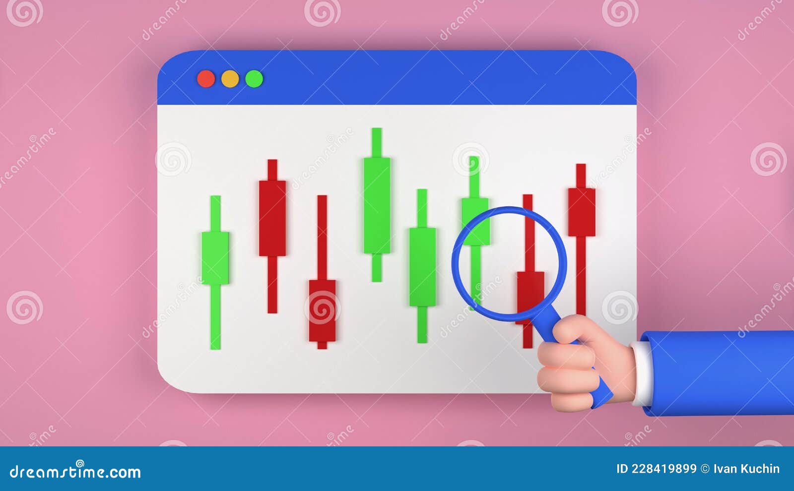 Trader Analytics Concept. 3d Render Illustration Stock Illustration ...
