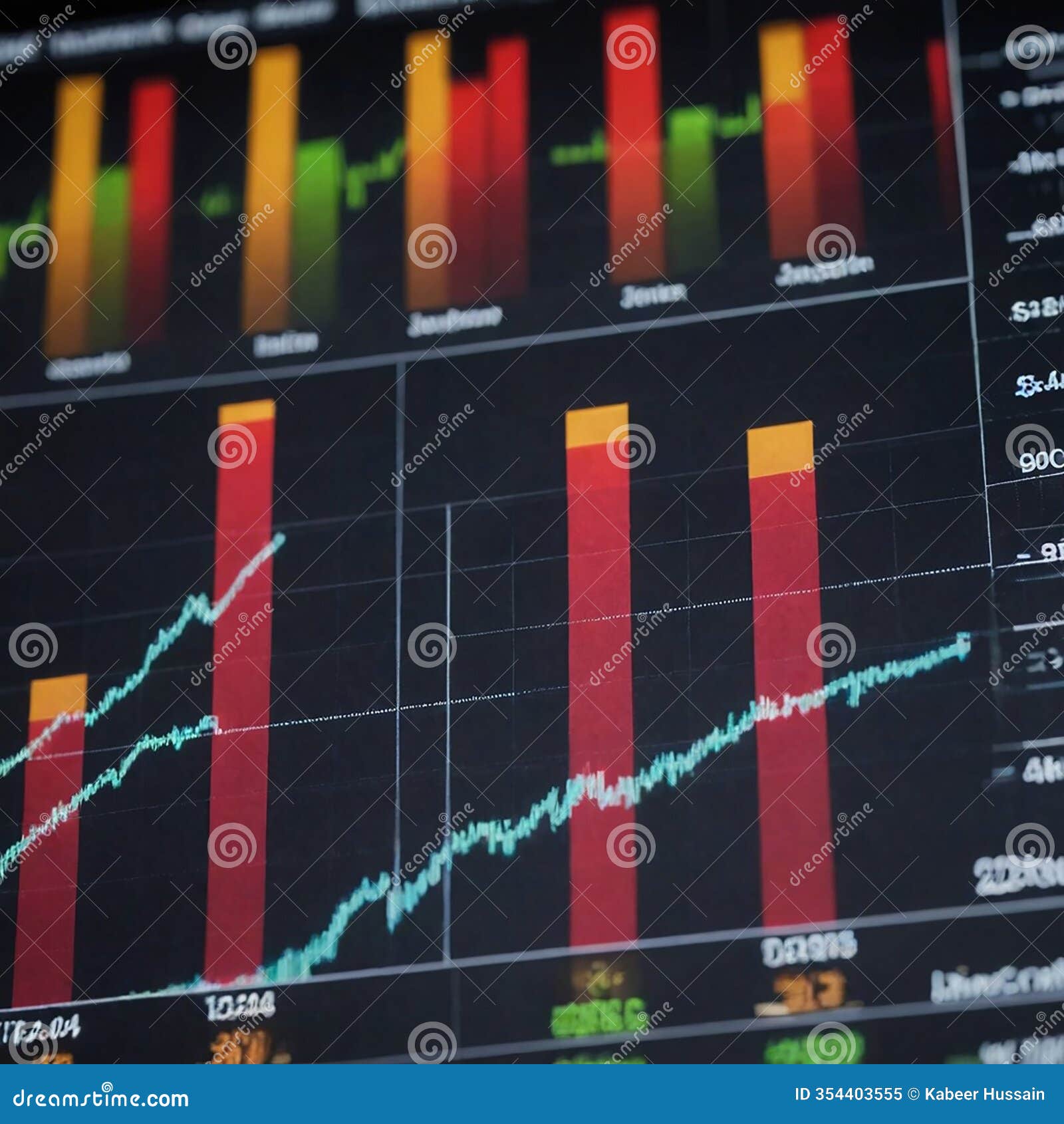 Trader Analyzing Data on Virtual Screen.Price Graph and Indicator. Stock Market Invest and ...