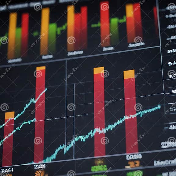 Trader Analyzing Data on Virtual Screen.Price Graph and Indicator. Stock Market Invest and ...