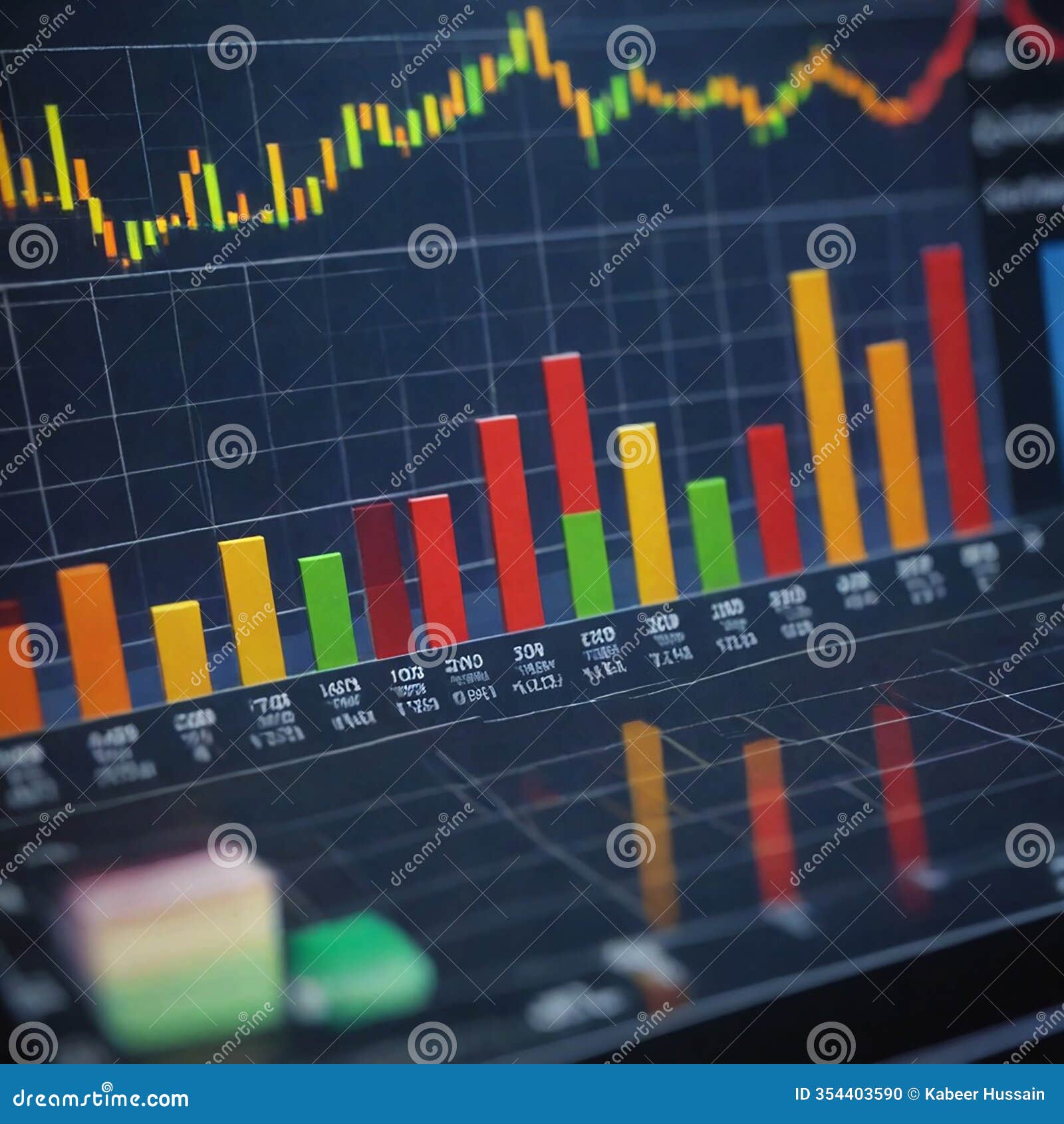 Trader Analyzing Data on Virtual Screen.Price Graph and Indicator. Stock Market Invest and ...