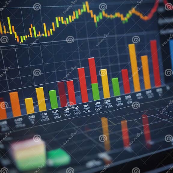 Trader Analyzing Data on Virtual Screen.Price Graph and Indicator. Stock Market Invest and ...