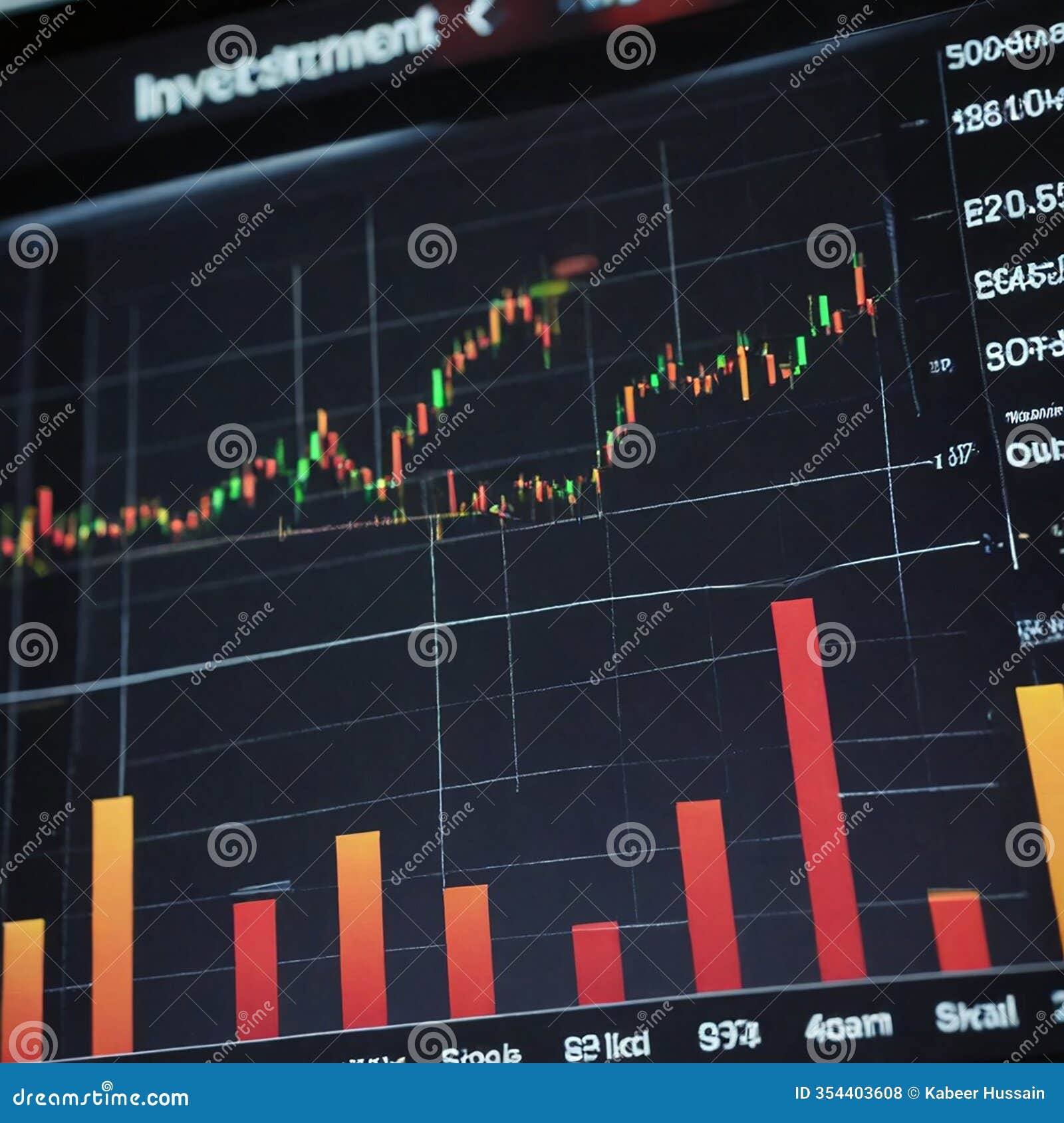 Trader Analyzing Data on Virtual Screen.Price Graph and Indicator. Stock Market Invest and ...