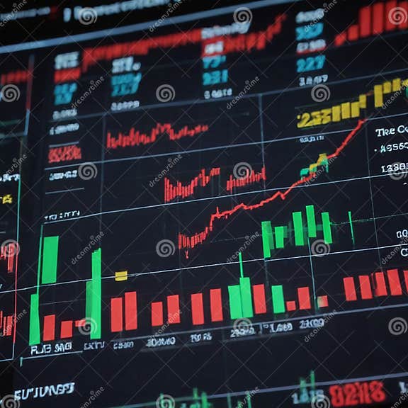 Trader Analyzing Data on Virtual Screen.Price Graph and Indicator. Stock Market Invest and ...