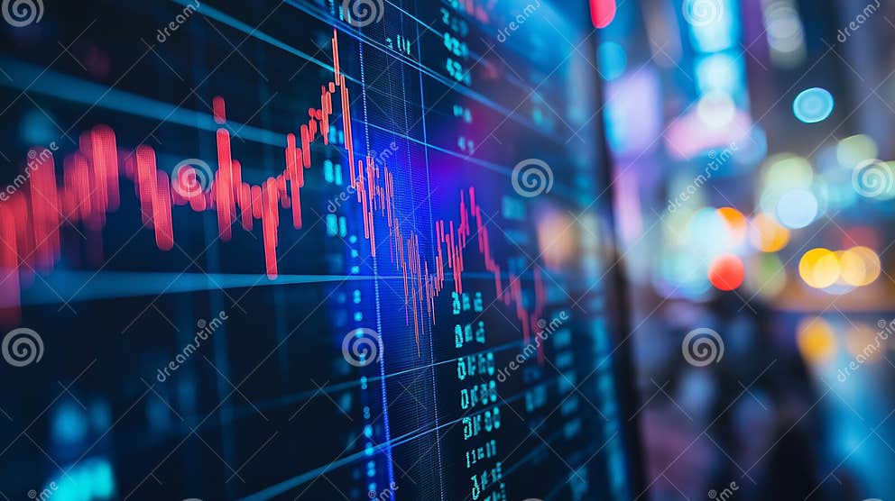 Trader Analyzing Data on Virtual Screen. Price Graph Stock Image ...