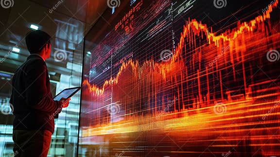 Trader Analyzing Data on Virtual Screen. Price Graph Stock Image - Image of chart, statistics ...