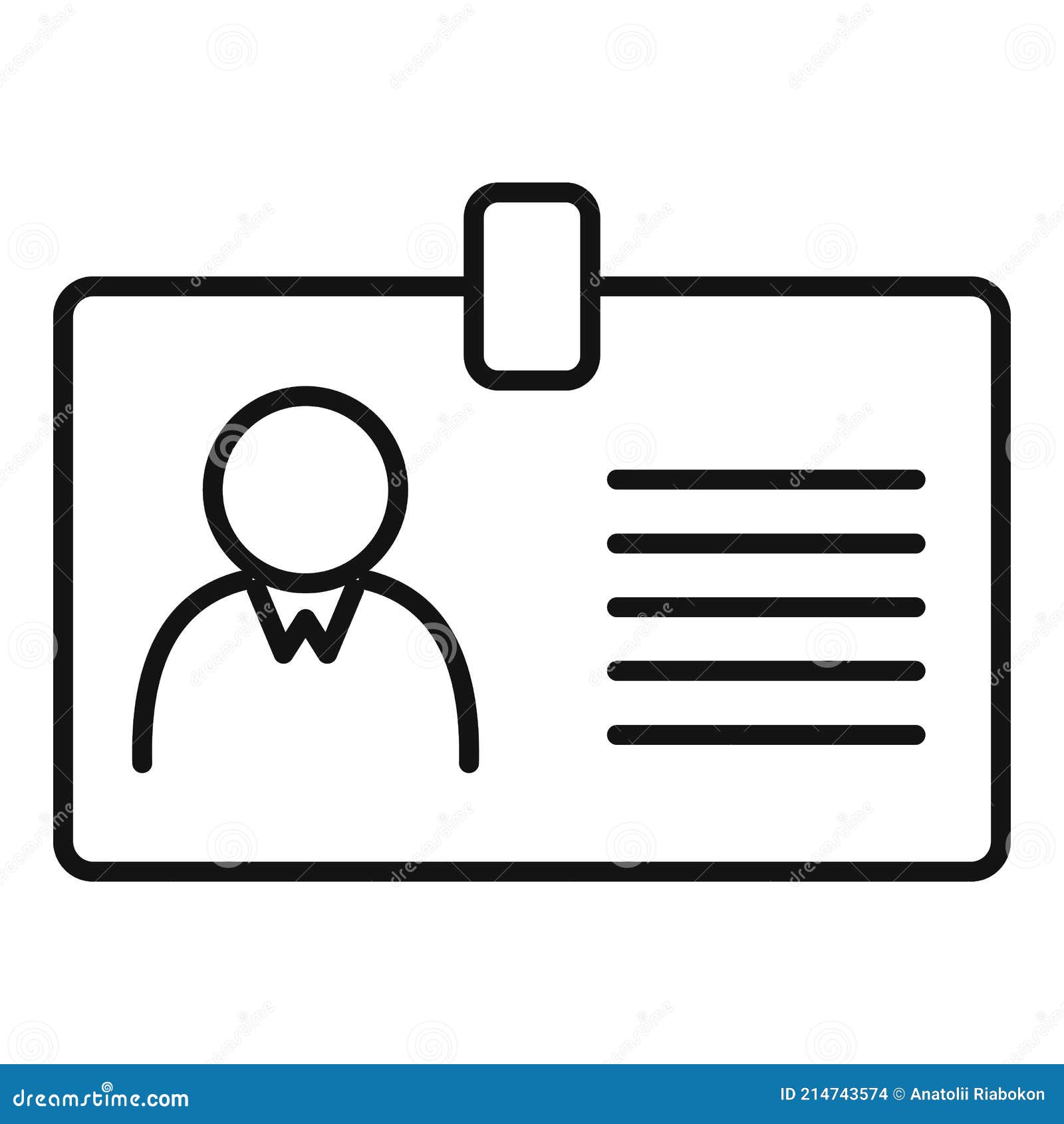 Trader Id Card Icon, Outline Style Stock Vector - Illustration of ...