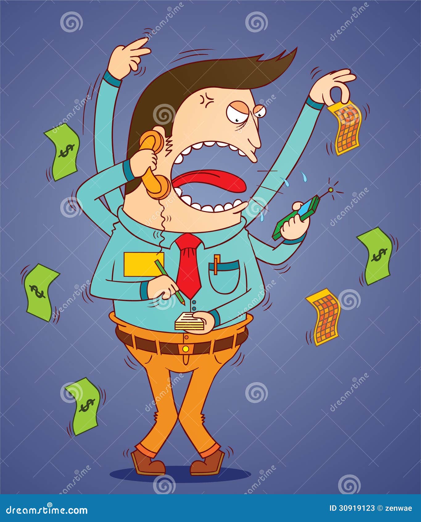 Trader stock vector. Illustration of clip, busy, money - 30919123
