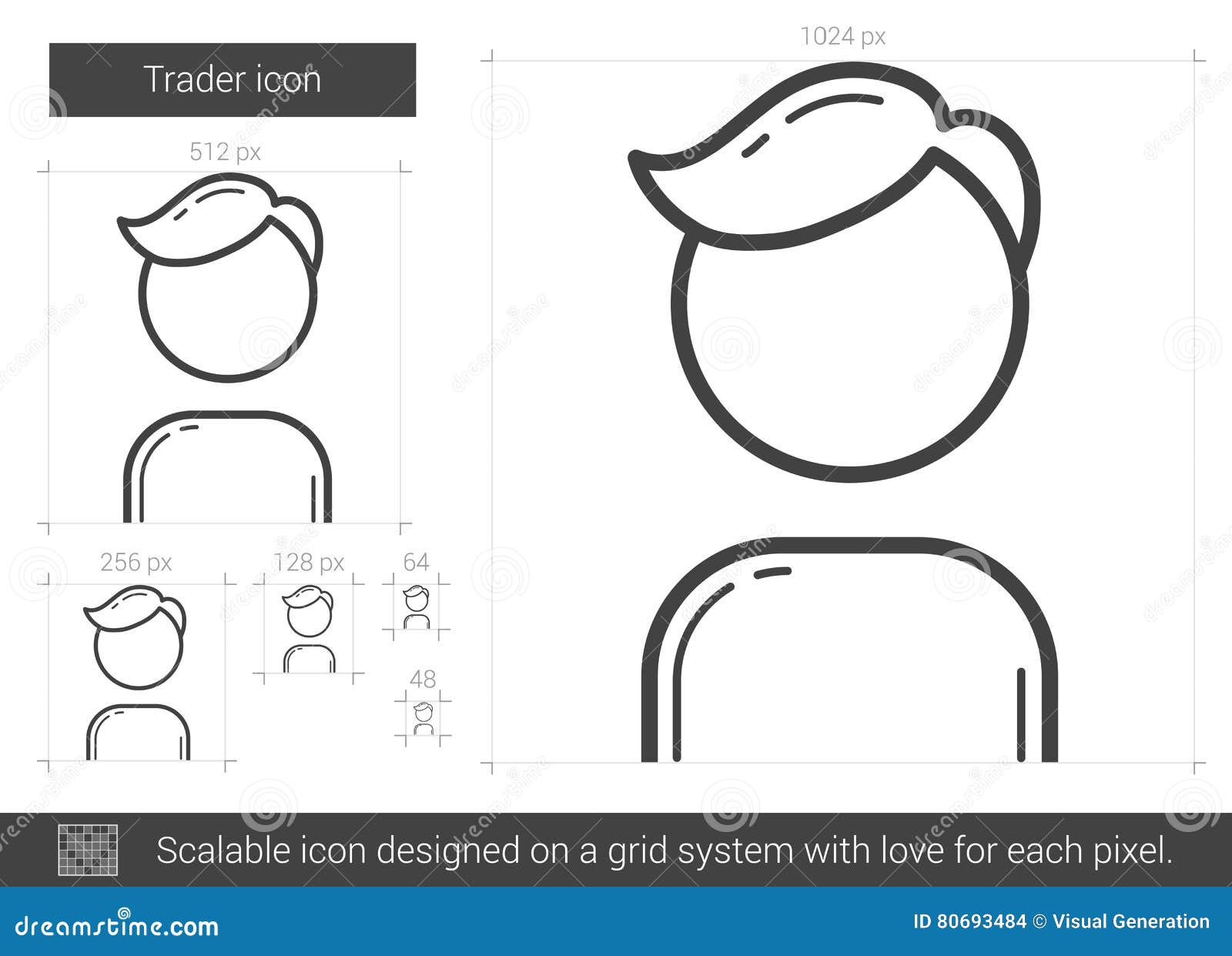 Trader line icon. stock vector. Illustration of graphic - 80693484