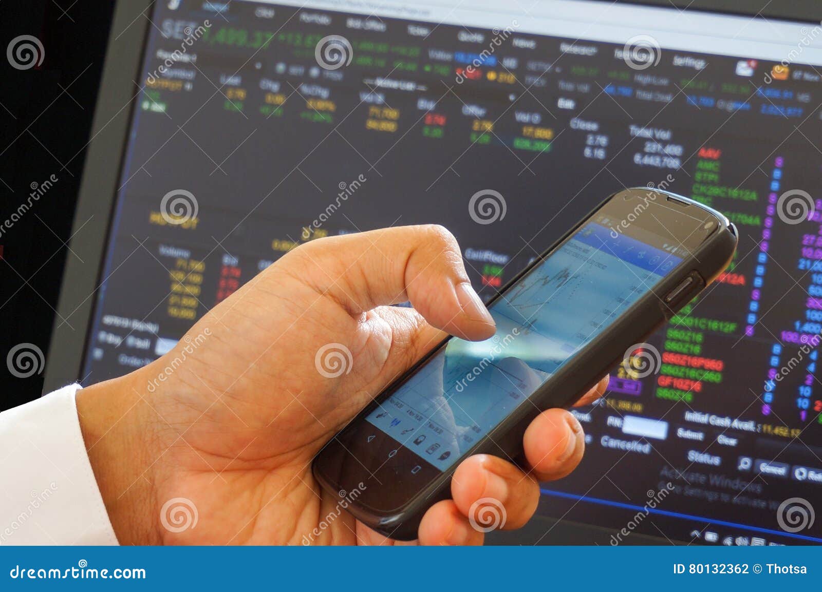 Trader stock photo. Image of market, technology, devices - 80132362