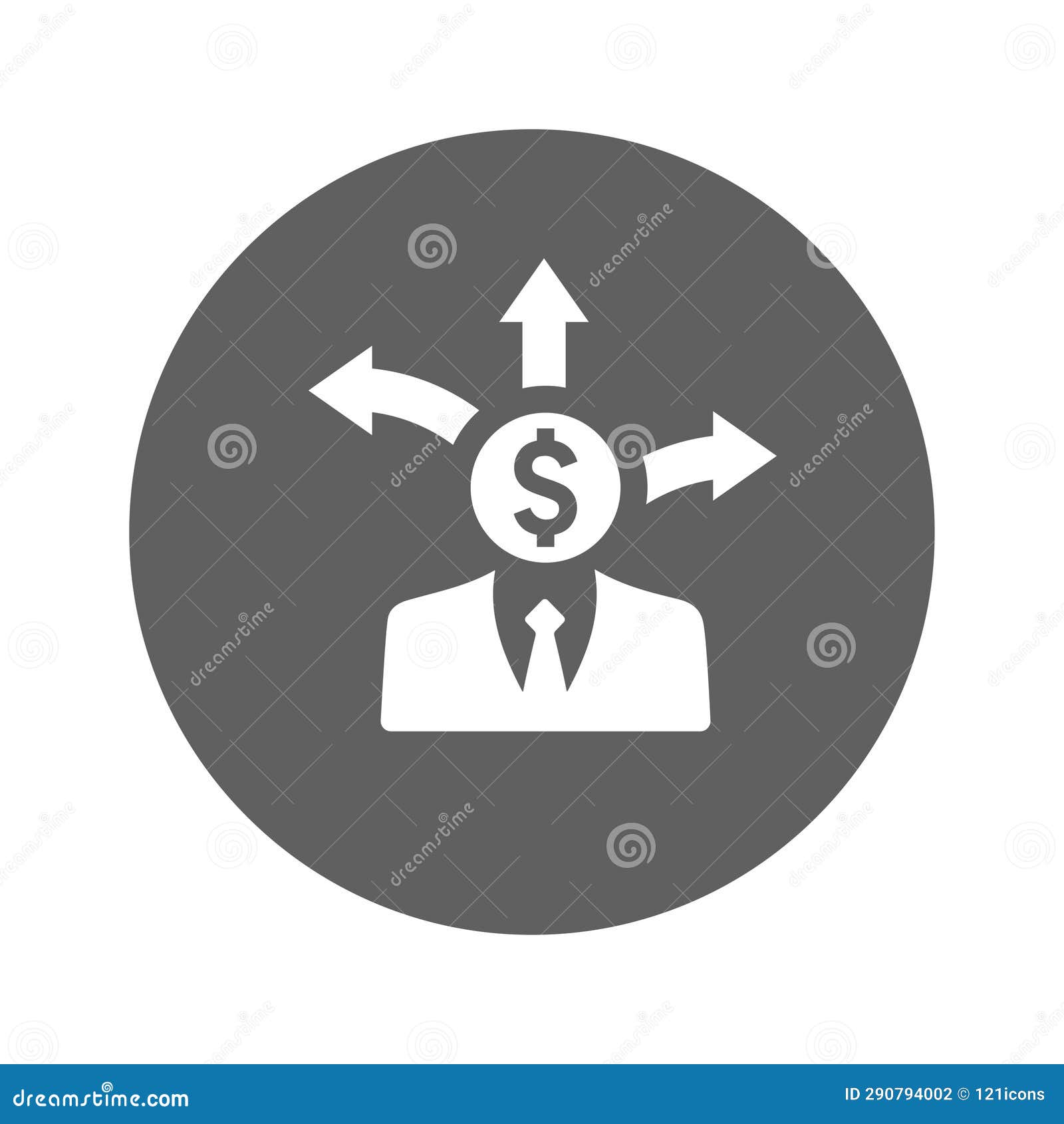 Trader money icon stock illustration. Illustration of analysis - 290794002