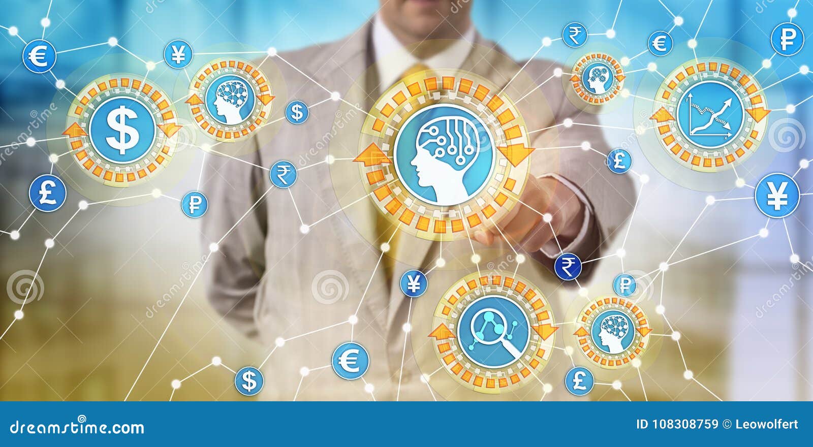 Trader Monitoring Transaction Patterns Via AI Stock Image - Image of ...