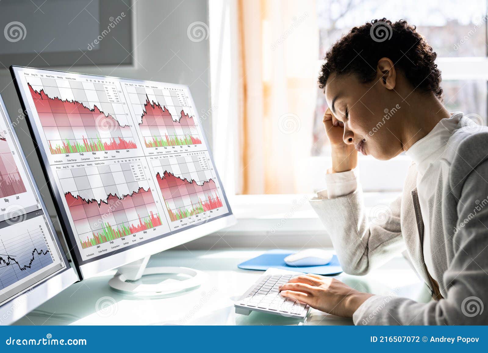 Trader Stock Loss and Decrease Stock Photo - Image of crisis, lady ...