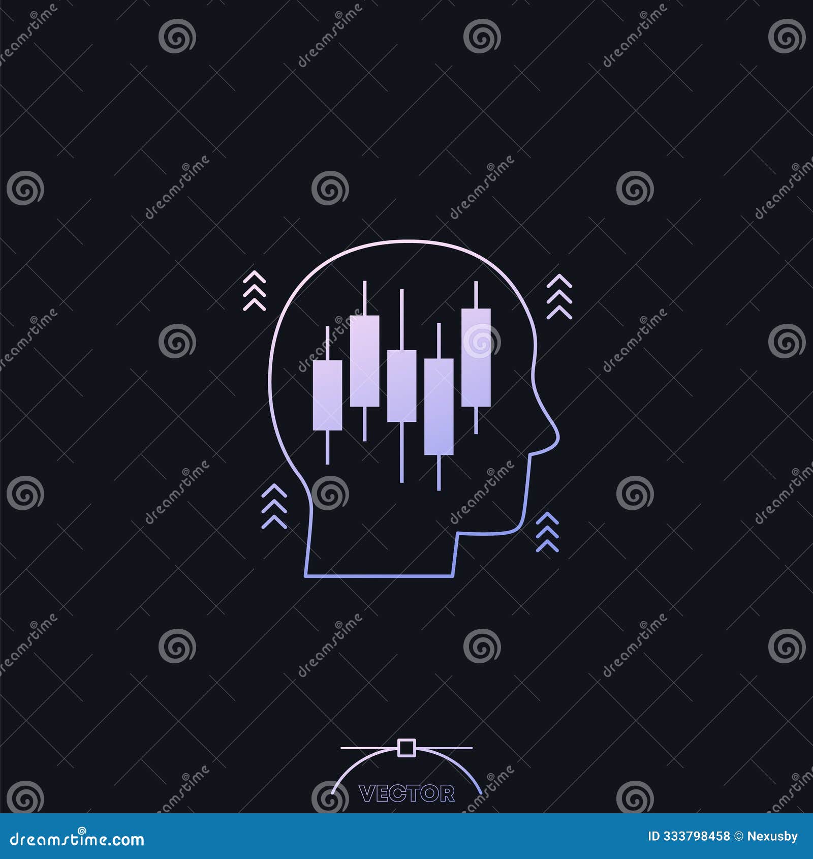 Trader, Stockbroker Icon with Candlestick Chart Stock Illustration ...