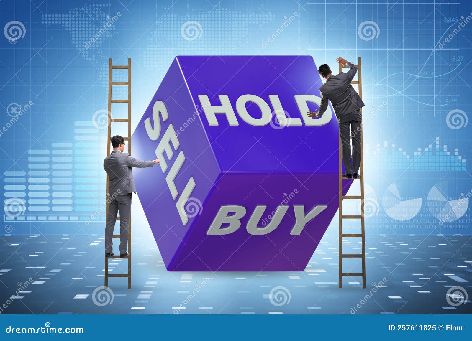 Trader with Three Options of Buy Sell and Hold Stock Image - Image of ...