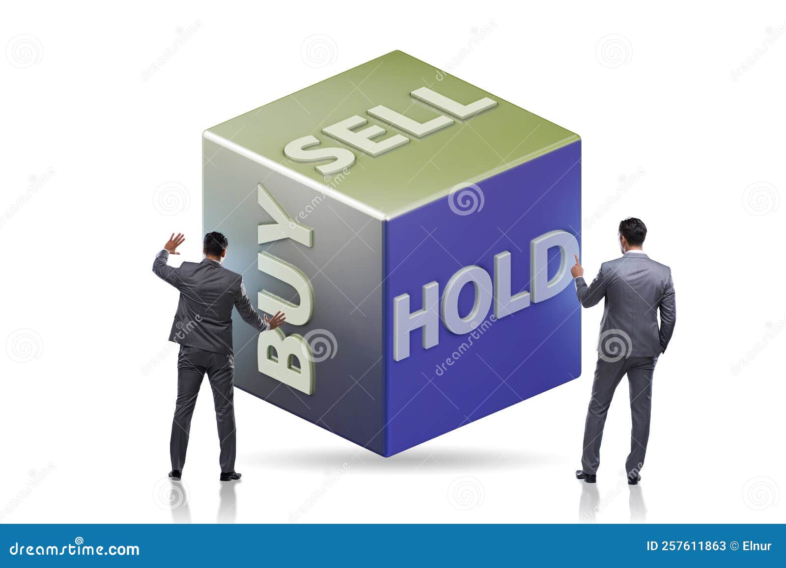 Trader with Three Options of Buy Sell and Hold Stock Image - Image of ...
