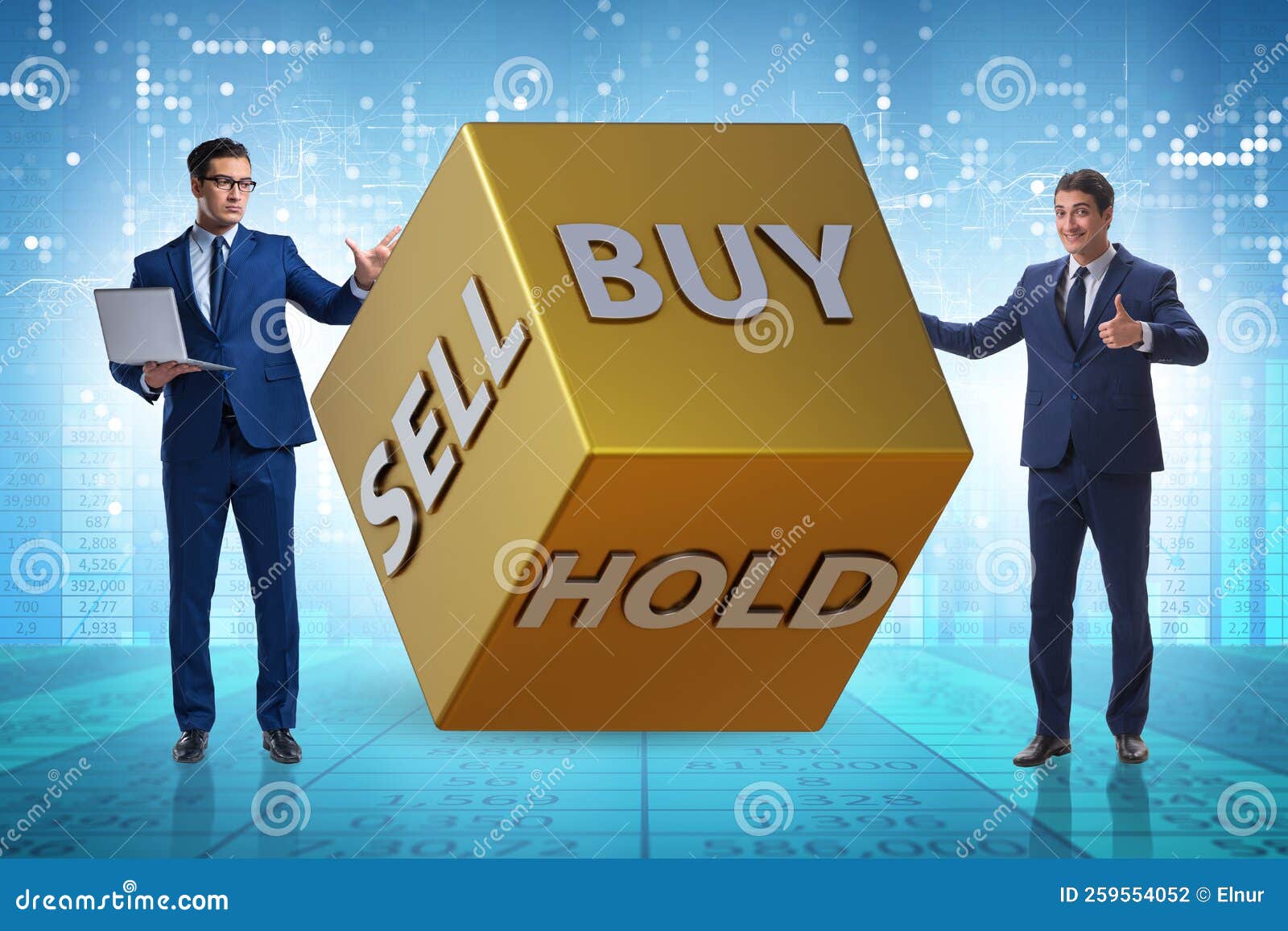 Trader with Three Options of Buy Sell and Hold Stock Photo - Image of ...