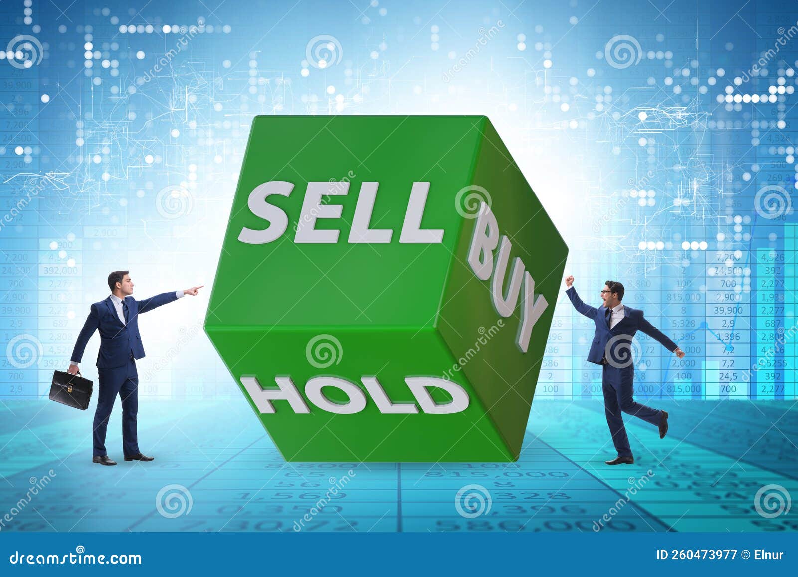 Trader with Three Options of Buy Sell and Hold Stock Image - Image of ...