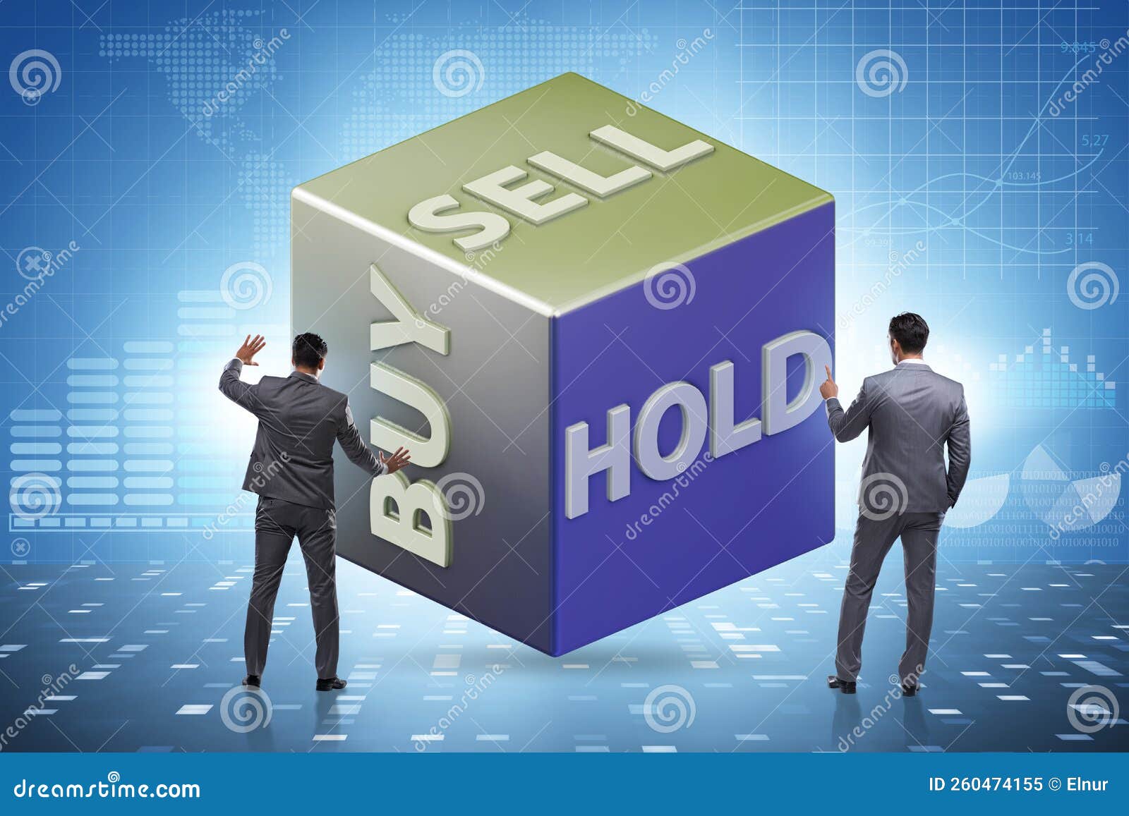 Trader with Three Options of Buy Sell and Hold Stock Image - Image of ...