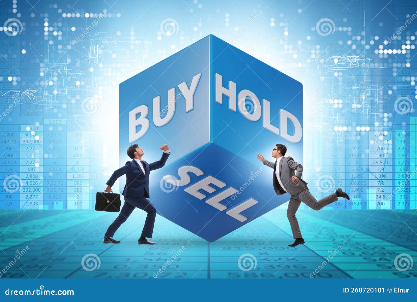 Trader with Three Options of Buy Sell and Hold Stock Image - Image of ...