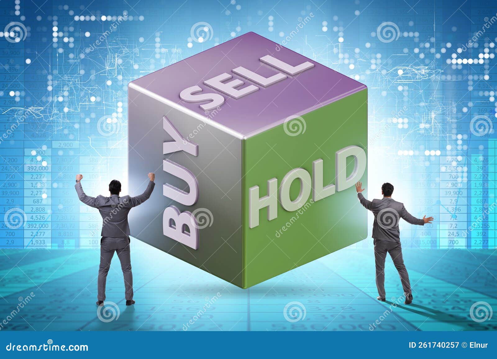 Trader with Three Options of Buy Sell and Hold Stock Image - Image of ...