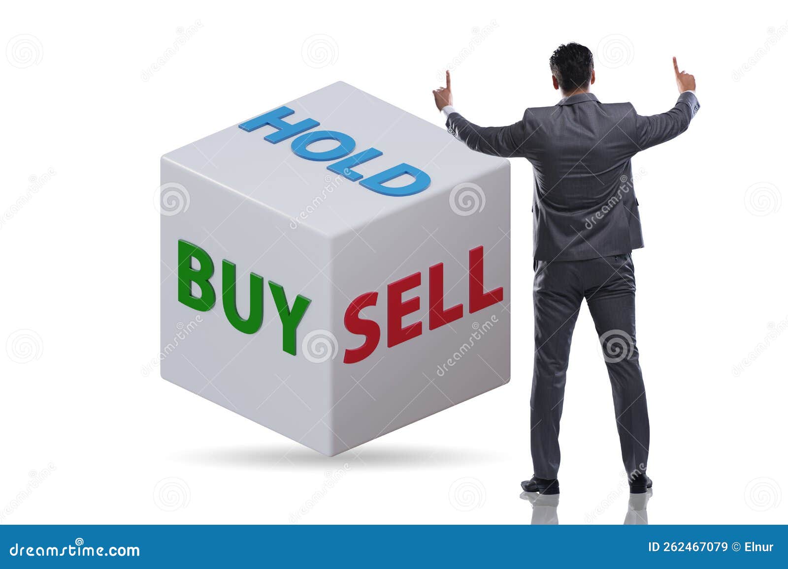 Trader with Three Options of Buy Sell and Hold Stock Image - Image of ...