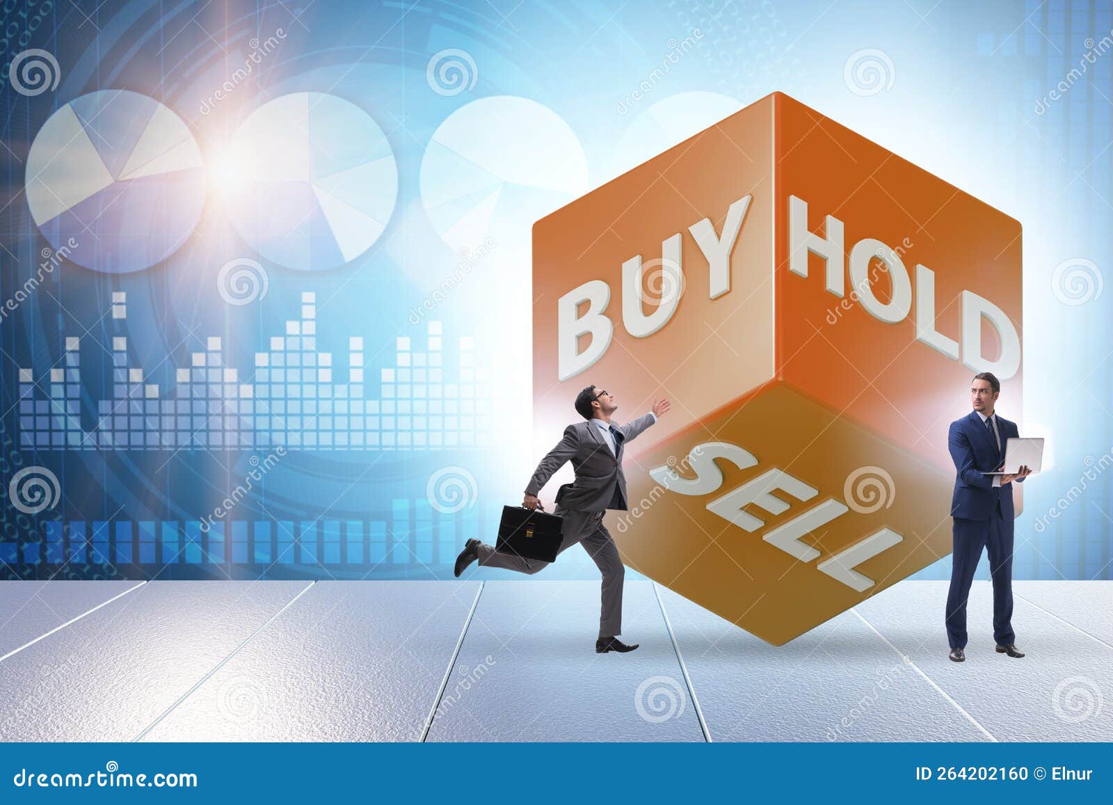 Trader with Three Options of Buy Sell and Hold Stock Photo - Image of ...