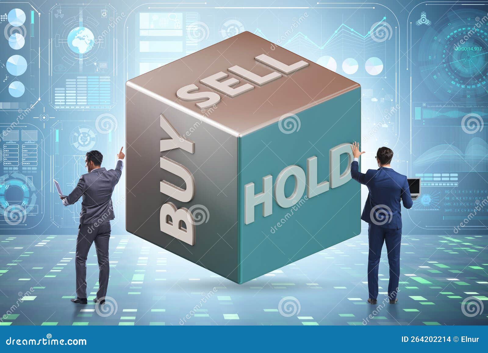 Trader with Three Options of Buy Sell and Hold Stock Photo - Image of ...
